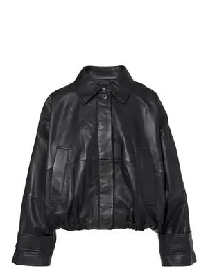 RÓHE Leather Blouson Jacket - Black