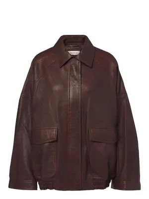 RÓHE Leather Blouson Jacket - Brown
