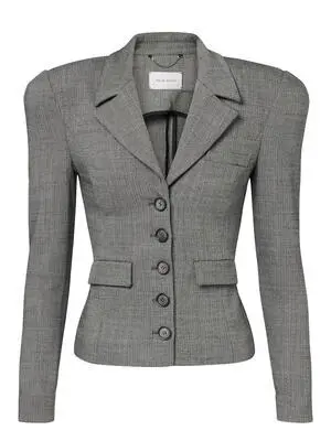 Magda Butrym Herringbone Wool-blend Blazer - Grey