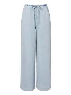 FRAME Offshore Cotton-blend Wide-leg Pants - Blue