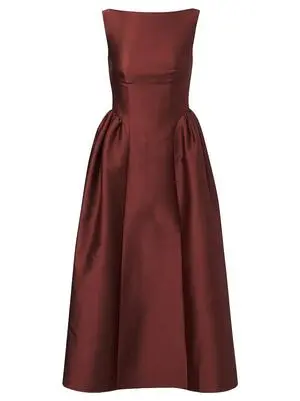 Roland Mouret Taffeta Midi Dress - Brown