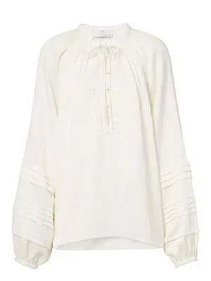 XU ZHI Oversized Embroidered Blouse - White