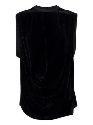 Rick Owens Draped Velvet Top - Black
