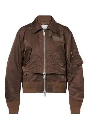 Sacai Layered Technical Bomber Jacket - Brown