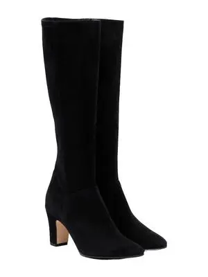 Manolo Blahnik Suede Knee-high Boots - Black