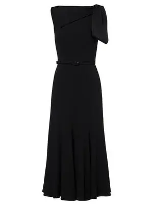 Roland Mouret Bow-detail Belted Midi Dress - Black