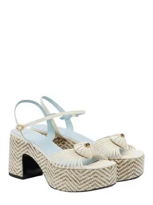 Valentino Garavani Leather Platform Sandals - White