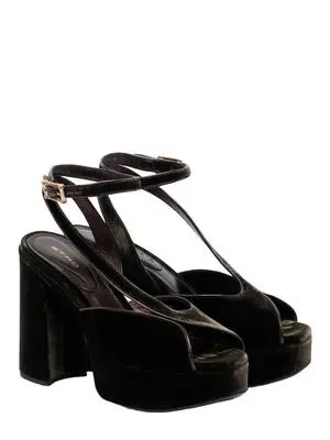 Etro Velvet Platform Sandals - Brown