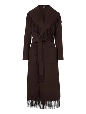 Simkhai Fringed Wool-blend Coat - Brown