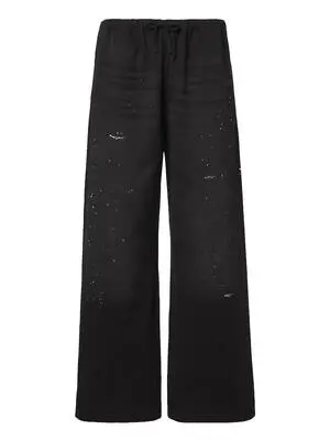 Acne Studios Cotton Twill Wide-leg Pants - Black