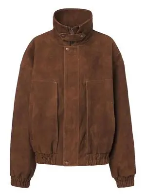 Magda Butrym Suede Bomber Jacket - Brown