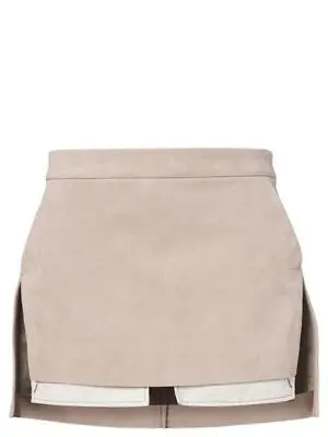 Rick Owens Suede Mini Skirt - Beige