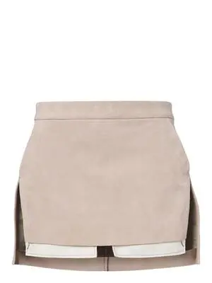 Rick Owens Suede Mini Skirt - Beige