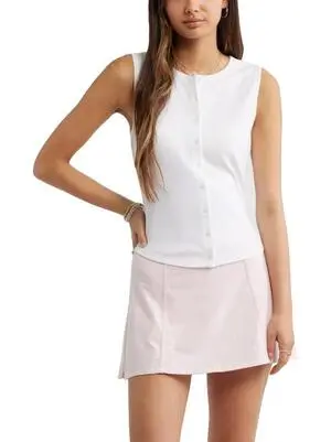 Bp. Cotton Blend Button-up Tank - White