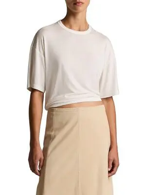 Vince Relaxed Crewneck Modal And Silk Blend T-shirt - Ivory