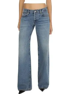 FRAME Leo Low Waist Wide Leg Jeans - Rivage