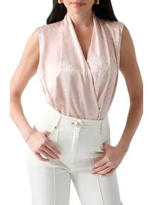 MARCIANO Marciano Hadil Burnout Monogram Satin V-Neck Tank