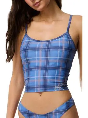 Rip Curl Archive Plaid Crop Tankini - Blue