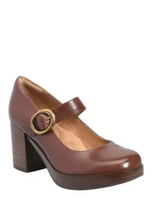 SOFFT Kathleen Platform Mary Jane Pump - Cognac