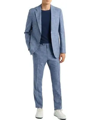 BOSS Huge Cotton & Virgin Wool Suit - Navy