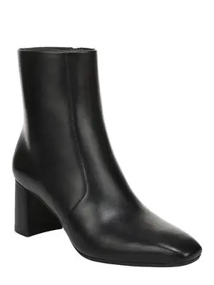 Vince Tegan Leather Ankle Boot With Block Heel - Black