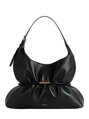 Balmain Sphynx Medium Bag In Smooth Lambskin - Black