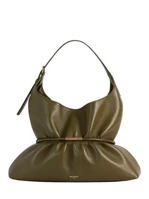 Balmain Sphynx Medium Bag In Smooth Lambskin - Green