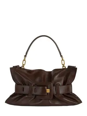 BALMAIN Balmain Anthem Medium Smooth Leather Bag With Belt Detail