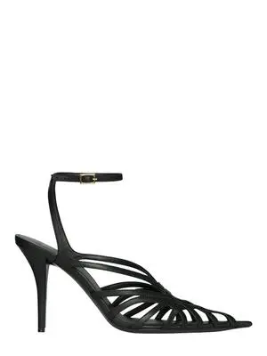 BALMAIN Balmain Smooth Leather Cage Stiletto Sandals