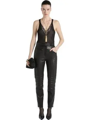 Balmain Balmain Knit Vest Top With Lace Trim Black