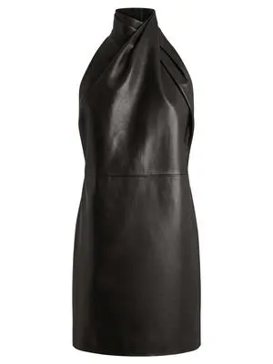 Balmain Lambskin Open-back Dress - Black