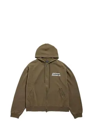 Balenciaga Balenciaga Masking Tape Oversized Zip-Up Hoodie Green