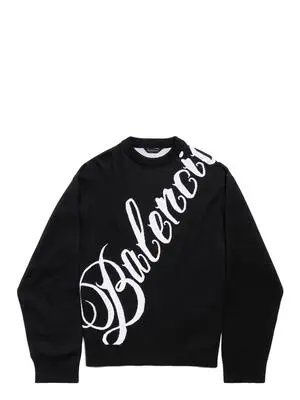 Balenciaga Big B Jacquard Crewneck - Black