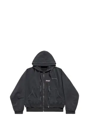Balenciaga Layered Zip-up Hoodie - Black