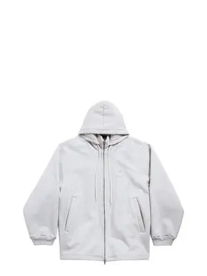 Balenciaga Balenciaga Lion Embroidered Zip-Up Hoodie Grey