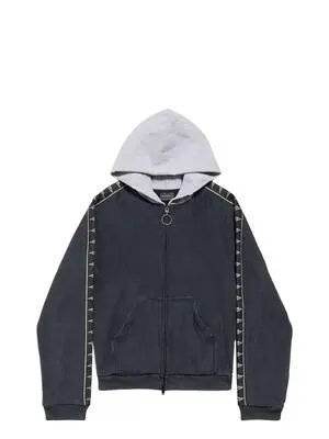 Balenciaga Balenciaga Zip-Up Hoodie With Striped Paneling Black