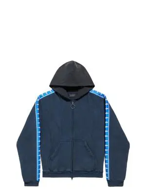 Balenciaga Balenciaga Zip-Up Hoodie With Striped Detailing Blue