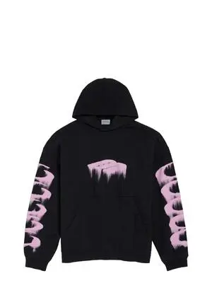 Balenciaga Medium Fit Hoodie With Graphic Print - Black