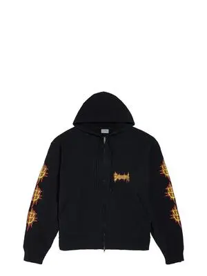 Balenciaga Sacré Cœur Oversized Zip-up Hoodie - Black