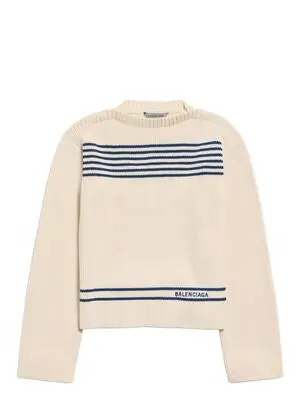 BALENCIAGA Balenciaga Boatneck Sweater With Contrasting Stripes