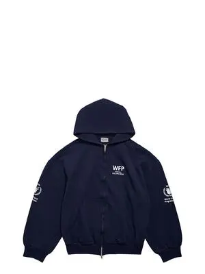 Balenciaga Wfp Regular Zip-up Hoodie - Blue