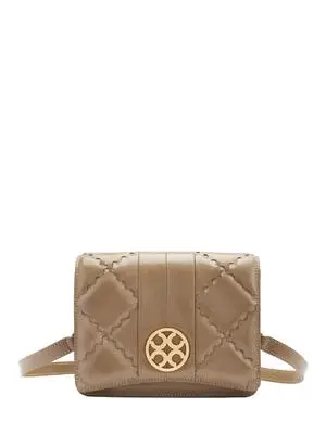 ORANGE CUBE Mosaic Diamond Crossbody Bag - Brown