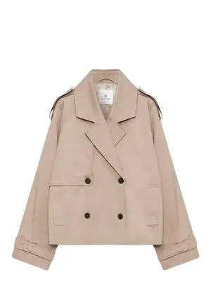 ANINE BING Rickie Cropped Trench - Beige