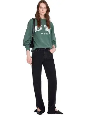 ANINE BING Oversized 'new York University' Sweatshirt - Cilantro