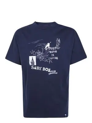 Palm Angels T-shirt Regular Fit "surf Boy - Gray
