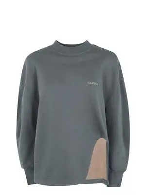 Attico Crewneck Sweatshirt With Side Detail - Green