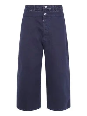 Attico Thermostrass "washed Denim" Wide-leg Trousers - Black