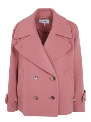 Chloé Wool Blend Military Coat - Pink