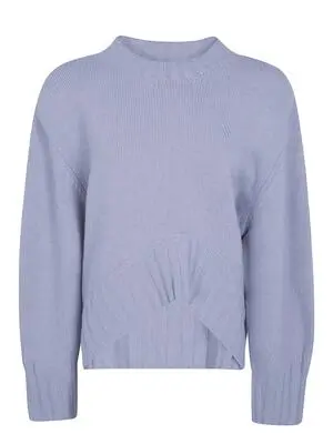 Attico Wool Round Neck Sweater - Gray