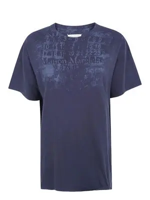 MAISON MARGIELA Cotton T-shirt With "numbers" Print - Gray
